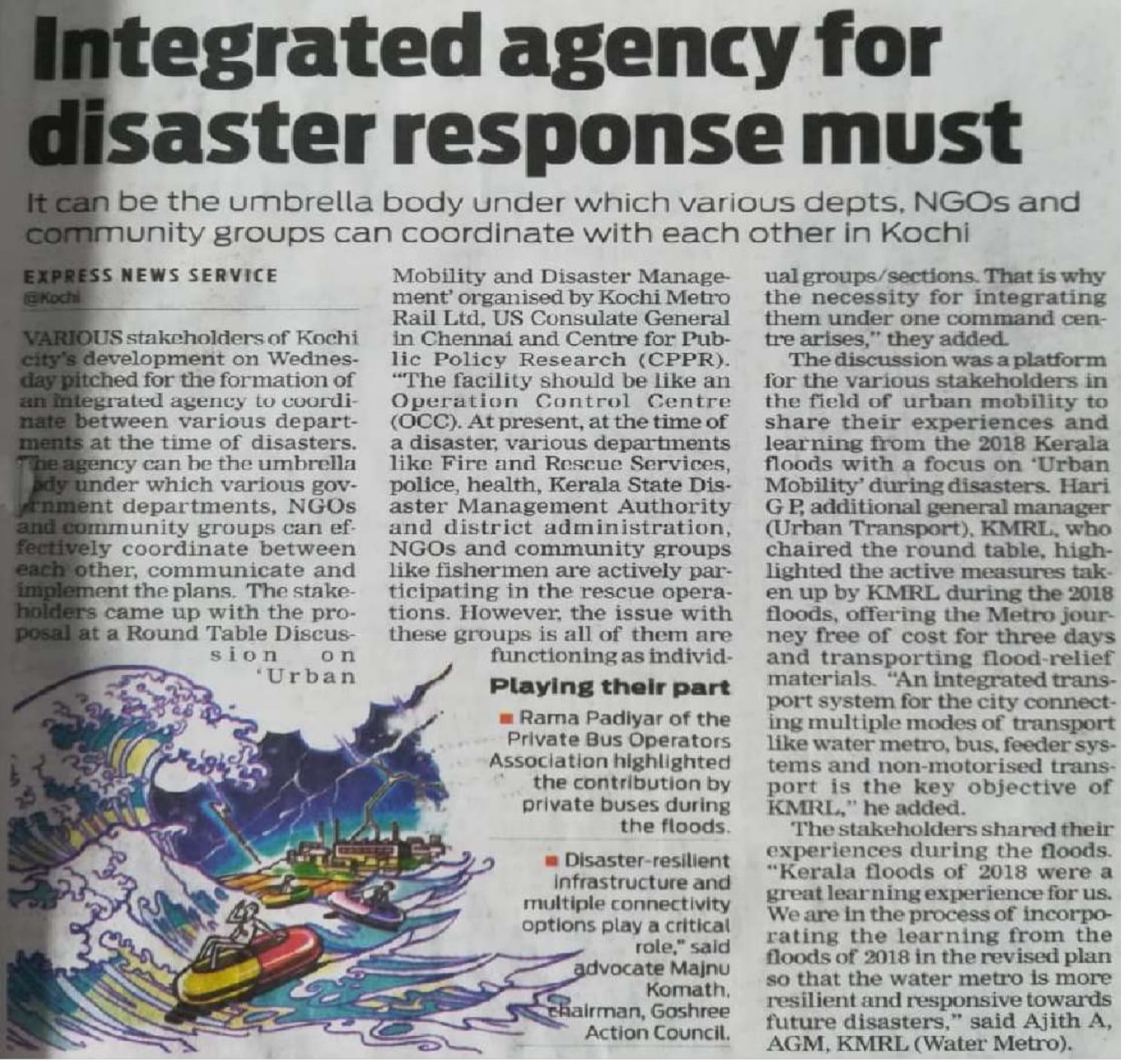 Integrated agency for disaster response must - Centre for Public Policy ...